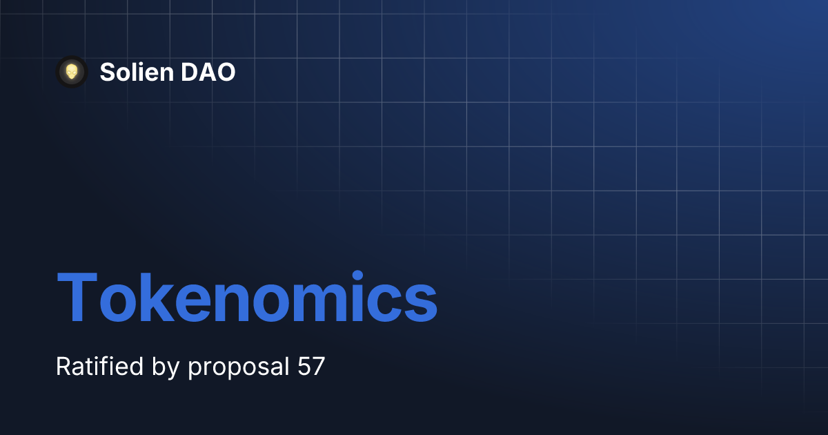 Tokenomics | Solien DAO