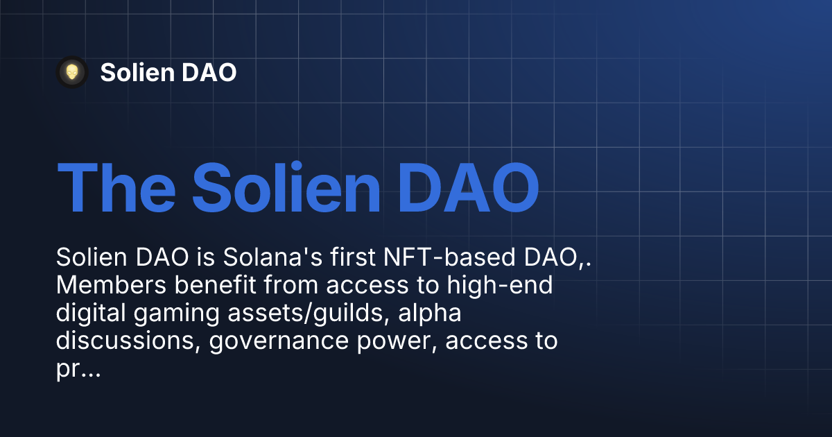 The Solien DAO | Solien DAO